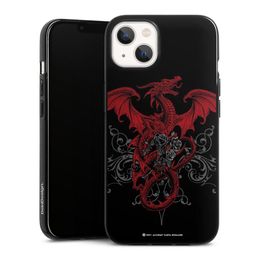 DeinDesign iPhone 13 Handy Silikon H&uuml;lle Case schwarz Handyh&uuml;lle Red Dragon Gothic