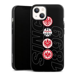 DeinDesign iPhone 13 Handy Silikon H&uuml;lle Case schwarz Handyh&uuml;lle Eagle Logo Eintracht Frankfurt
