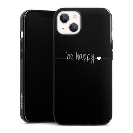 DeinDesign iPhone 13 Handy Silikon H&uuml;lle Case schwarz Handyh&uuml;lle Happiness Statement Sayings