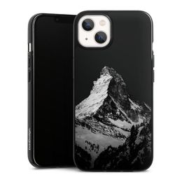 DeinDesign iPhone 13 Handy Silikon H&uuml;lle Case schwarz Handyh&uuml;lle Mountain Snow Mountain Top