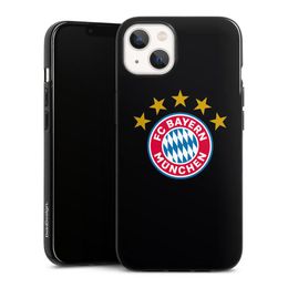 DeinDesign iPhone 13 Handy Silikon H&uuml;lle Case schwarz Handyh&uuml;lle Star Fcb Fc Bayern M&uuml;nchen