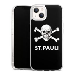 DeinDesign iPhone 13 Handy Silikon H&uuml;lle Case transparent Handyh&uuml;lle Totenkopf Fc St. Pauli Official Licensed Product Silikon Case