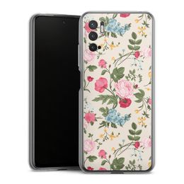 DeinDesign Xiaomi Redmi Note 10 5G Handy Silikon H&uuml;lle Case transparent Handyh&uuml;lle Ornament Flowers Vintage Silikon Case