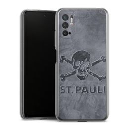 DeinDesign Xiaomi Redmi Note 10 5G Handy Silikon H&uuml;lle Case transparent Handyh&uuml;lle Logo Fc St. Pauli Concrete Silikon Case