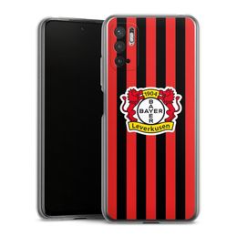 DeinDesign Xiaomi Redmi Note 10 5G Handy Silikon H&uuml;lle Case transparent Handyh&uuml;lle Official Licensed Product Stripes Bayer 04 Leverkusen Silikon Case