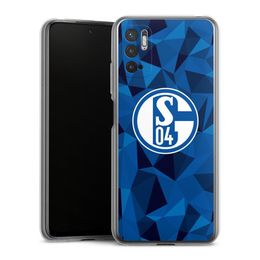 DeinDesign Xiaomi Redmi Note 10 5G Handy Silikon H&uuml;lle Case transparent Handyh&uuml;lle Camouflage Fc Schalke 04 Muster Silikon Case