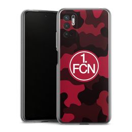 DeinDesign Xiaomi Redmi Note 10 5G Handy Silikon H&uuml;lle Case transparent Handyh&uuml;lle Logo 1. Fcn 1. Fc N&uuml;rnberg Silikon Case