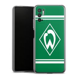 DeinDesign Xiaomi Redmi Note 10 5G Handy Silikon H&uuml;lle Case transparent Handyh&uuml;lle Sv Werder Bremen Official Licensed Product Logo Silikon Case