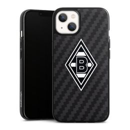 DeinDesign iPhone 13 Handy Silikon H&uuml;lle Case schwarz Handyh&uuml;lle Borussia M&ouml;nchengladbach Carbon Gladbach