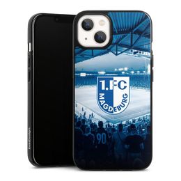 DeinDesign iPhone 13 Handy Silikon H&uuml;lle Case schwarz Handyh&uuml;lle Stadium 1. Fcm 1. Fc Magdeburg
