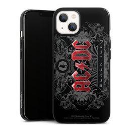 DeinDesign iPhone 13 Handy Silikon H&uuml;lle Case schwarz Handyh&uuml;lle Merchandise Black Ice Acdc