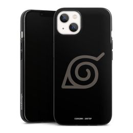 DeinDesign iPhone 13 Handy Silikon H&uuml;lle Case schwarz Handyh&uuml;lle Naruto Shippuden Konoha Logo