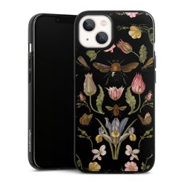 DeinDesign iPhone 13 Handy Silikon H&uuml;lle Case schwarz Handyh&uuml;lle Flower Wreath Bee Blossom