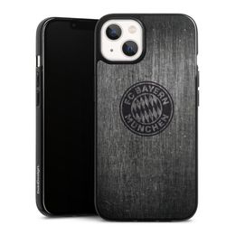 DeinDesign iPhone 13 Handy Silikon H&uuml;lle Case schwarz Handyh&uuml;lle Fcb Metallic Look Fc Bayern M&uuml;nchen
