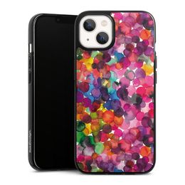 DeinDesign iPhone 13 Handy Silikon H&uuml;lle Case schwarz Handyh&uuml;lle Water Colour Colourful Points