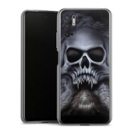 DeinDesign Xiaomi Redmi Note 10 5G Handy Silikon H&uuml;lle Case transparent Handyh&uuml;lle Halloween Totenkopf Skull Silikon Case