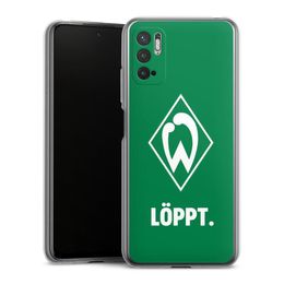 DeinDesign Xiaomi Redmi Note 10 5G Handy Silikon H&uuml;lle Case transparent Handyh&uuml;lle Sv Werder Bremen Statement Official Licensed Product Silikon Case