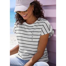 ELBSAND Damen Kurzarmshirt, Wei&szlig;, Gr. XXL (44), T-Shirts, Material: Baumwolle