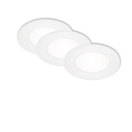 Briloner LED-Einbauleuchtenset 'Flat In' 3 W 1050 lm neutralwei&szlig; &Oslash; 8,6 cm 3 St&uuml;ck