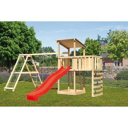 Karibu Spielturm 'Anna' naturbelassene nordische Fichte 107 x 270 x 107 cm