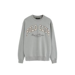 Sweatshirt grau im Loose Fit mit Polo Club Logo