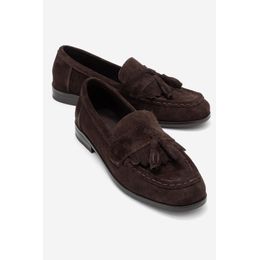 Lupen Leder Quaste Loafer Damen