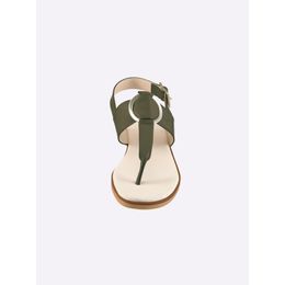 Heine sheego Gro&szlig;e Gr&ouml;&szlig;en Sandale, khaki, Gr&ouml;&szlig;e 41 - Damen