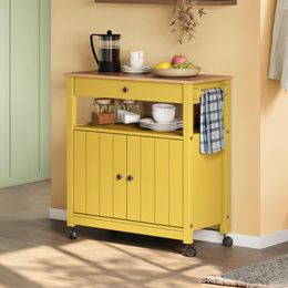 Livetastic Servierwagen, Braun, Gelb, Holz, Pinie, massiv, 1 Schublade(n) Schubladen, rechteckig, 85x90.6x40 cm, Esszimmer, Barm&ouml;bel, Barwagen