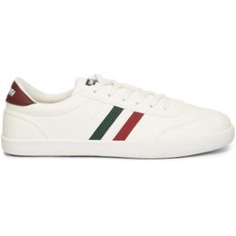 Herren Lambretta Vulkan Schn&uuml;rschuhe Low Top Court Sneaker in Wei&szlig;