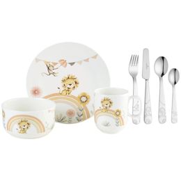 Villeroy & Boch Villeroy & Boch Kindergeschirrset Roar Lion, Mehrfarbig, Metall, Keramik, 7-teilig, Tier, 13.5x24x26.5 cm, hitzebest&auml;ndig, lebensmittelecht, F&uuml;ttern, Kindergeschirr