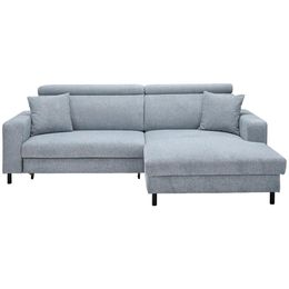 Xora Ecksofa, Grau, Metall, 2-Sitzer, Ottomane rechts, Eckteil, L-Form, 262x166 cm, Made in Europe, Wohnzimmer, Sofas & Couches, Wohnlandschaften, Ecksofas mit Schlaffunktion