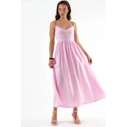 A-Linien-Midikleid mit Accessoire-Detail