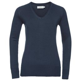 Russel Athletic Russell Collection - Sweatshirt V-Ausschnitt f&uuml;r Damen (Dunkelblau)