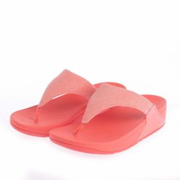 fitflop Damen Fit Flop Lulu Shimmerlux Zehenposten Sandalen in Koralle
