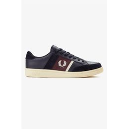 Fred Perry B725 Leder Wildleder Herren Sneakers Marineblau/Ecru/Oxblood