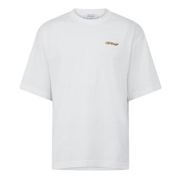 Off-White Off White - T-Shirt f&uuml;r Herren/Damen Unisex, Baumwolle, Skater (Wei&szlig;/Zitrusfr&uuml;chte)