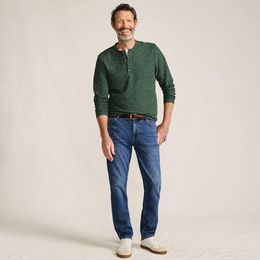 LANDS' END Struktur-Henleyshirt mit Leinen f&uuml;r Herren, Herren, size: regular, Gr&uuml;n, Leinen/Polyester/Polyester-Mischung, by Lands' End