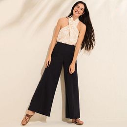 LANDS' END Starfish Palazzo-Hose f&uuml;r Damen, Damen, size: regular, Schwarz, Baumwoll-Mischung, by Lands' End