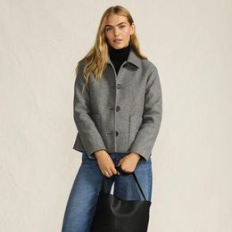 LANDS' END Hemdjacke Wool Touch f&uuml;r Damen, Damen, size: regular, Grau, Polyester, by Lands' End