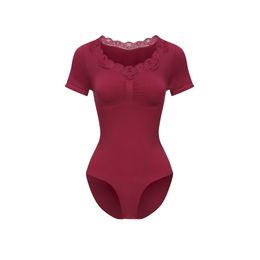 cfab Shaping Bodysuit 'Lace T-Shirt Bodysuit Sculpting Shapewear with slip' female size M Dusky pink
