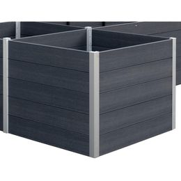 Hochbeet-Anbauelement WPC anthrazit 100 x 100 x 75 cm