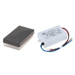deutsche zauntechnik LED-Pfostenkappenset f&uuml;r Zaunpfosten inklusive Trafo anthrazit 6 x 4 cm 7 St&uuml;ck