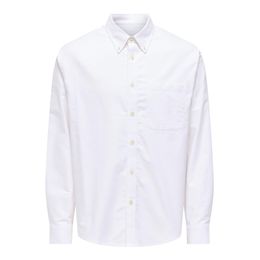 Only & Sons Button Up Shirt 'ONSOxford' male size XS White