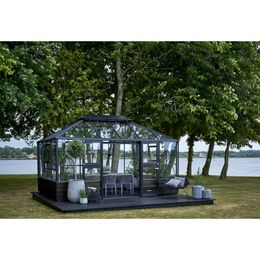 JULIANA Gew&auml;chshaus 'Grand Oase' 439 x 296 cm mit 3 mm Sicherheitsglas anthrazit - f&uuml;r Mauer