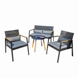 Loungem&ouml;belset 'Charlotta' f&uuml;r 4 Personen Stahl