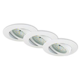 Briloner LED-Einbauleuchtenset 'Attach Dim' dimmbar 16,5 W 1200 lm warmwei&szlig; &Oslash; 8,2 cm 3 St&uuml;ck