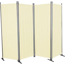 Angerer Freizeitm&ouml;bel Paravent 4-teilig Bezug Polyethylen beige 165 x 228 cm