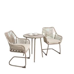Balkonm&ouml;belset 'Felicitas' Stahl beige 3-teilig