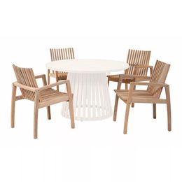 Gartenstuhlset 'Valentina' stapelbar Akazienholz braun 4 St&uuml;ck