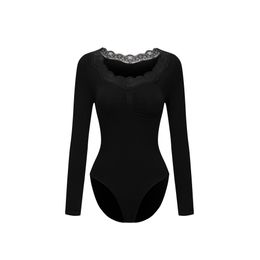 cfab Shapingbody 'Lace Bodysuit Sculpting Shapewear Longsleeve mit Slip' Damen Gr&ouml;&szlig;e L schwarz